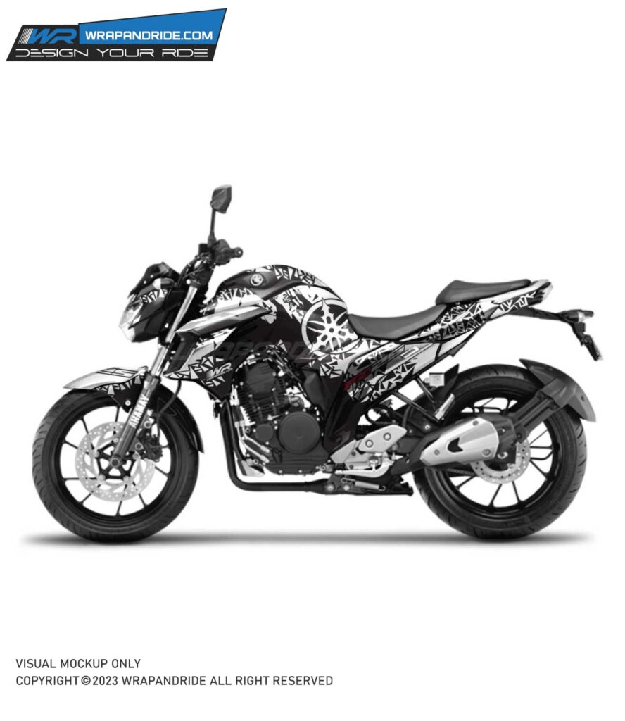 Yamaha FZ 25 Abstract Design [Full Body Edge To Edge Wrap / Decal ...