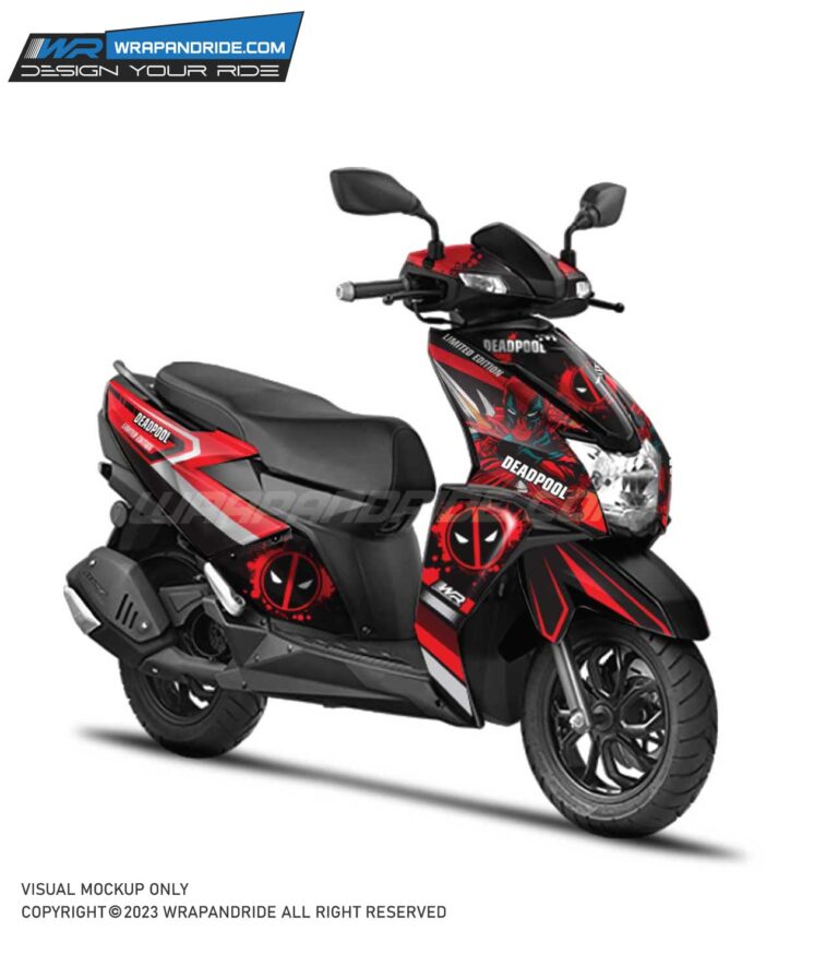 TVS Ntorq Deadpool Design [Full Body Edge To Edge Wrap / Decal ...