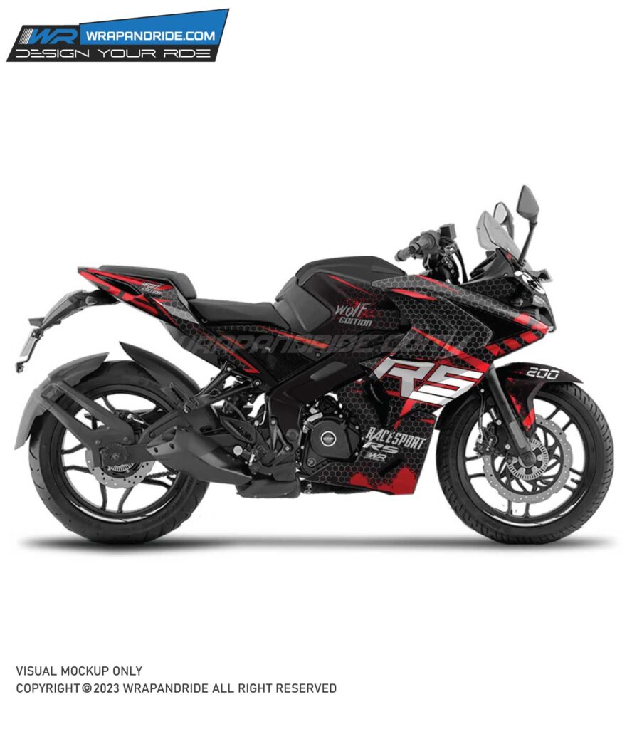 Pulsar RS 200 Honeycomb Design [Full Body Edge To Edge Wrap / Decal ...