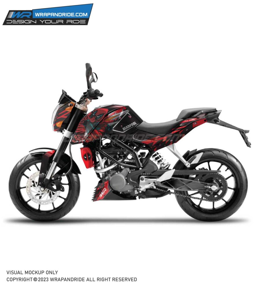 KTM Duke Deadpool Design 125-200-390 (BS4-BS6) [Full Body Wrap / Decal ...