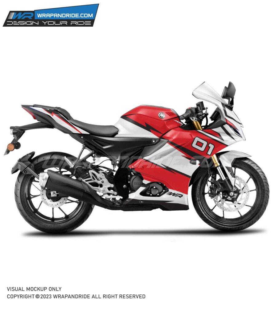 Yamaha V4 Redline Design [Full Body Edge To Edge Wrap / Decal / Sticker ...