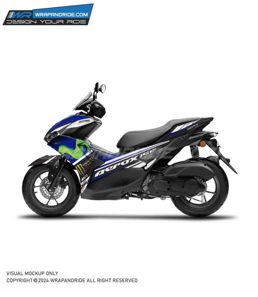 Yamaha Aerox Movistar Design[Full Body Edge To Edge Wrap / Decal ...