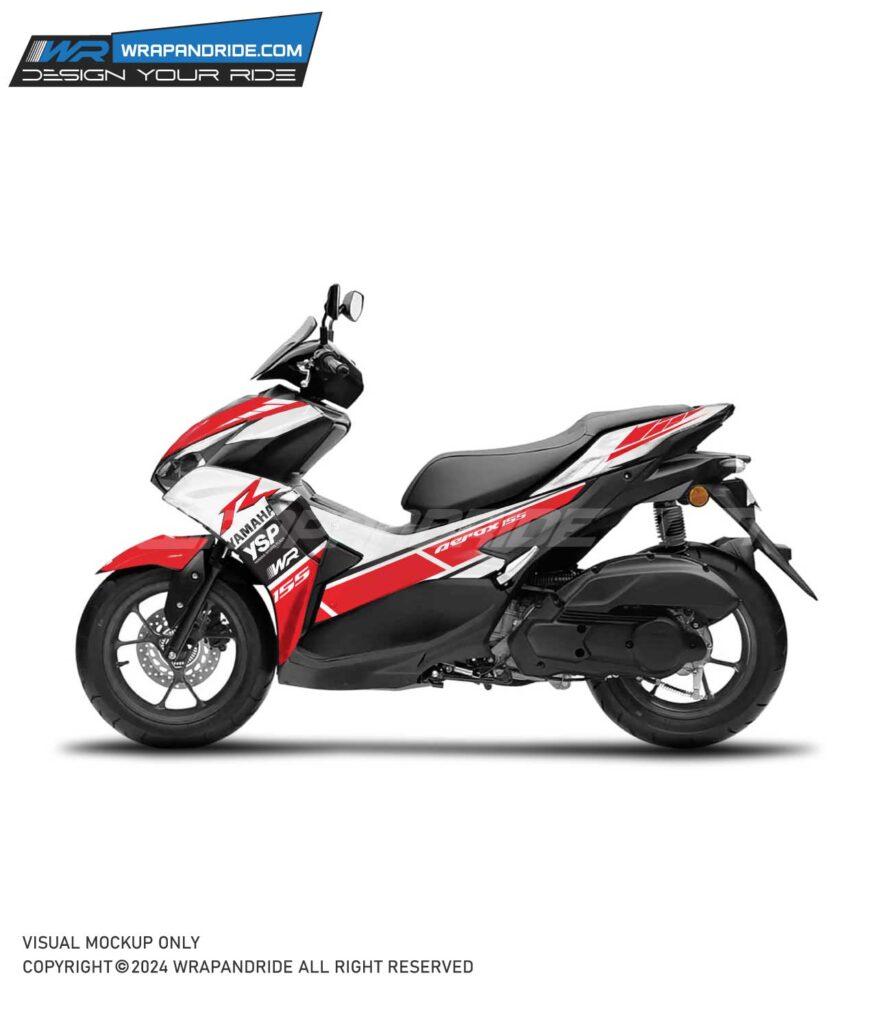 Yamaha Aerox Racespec Red Design [Full Body Edge To Edge Wrap / Decal ...