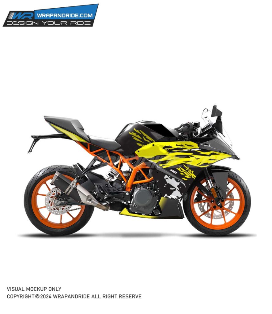 KTM Rc Yellow Cracks Design 125-200-390 (BS4-BS6) [Full Body Wrap ...